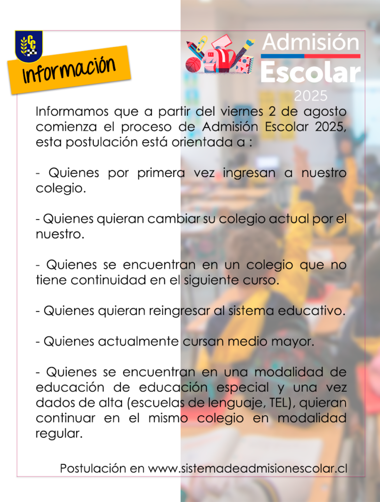 Admisión 2025 - Colegio Concepción de Chillán